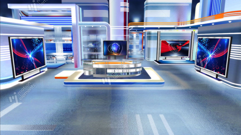 Virtual Newsroom Background Green Screen Virtual News Studio Template