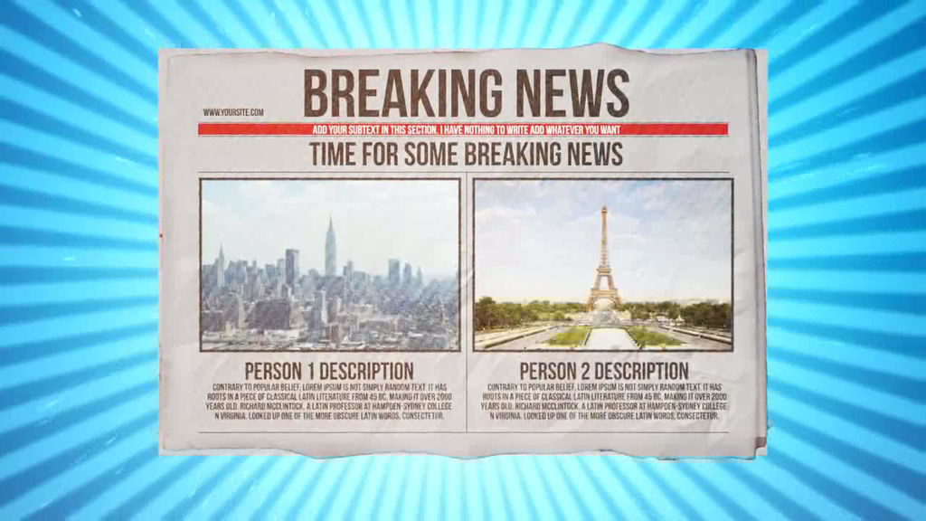 Quick Newspaper Intro After Effects templates | 9442907