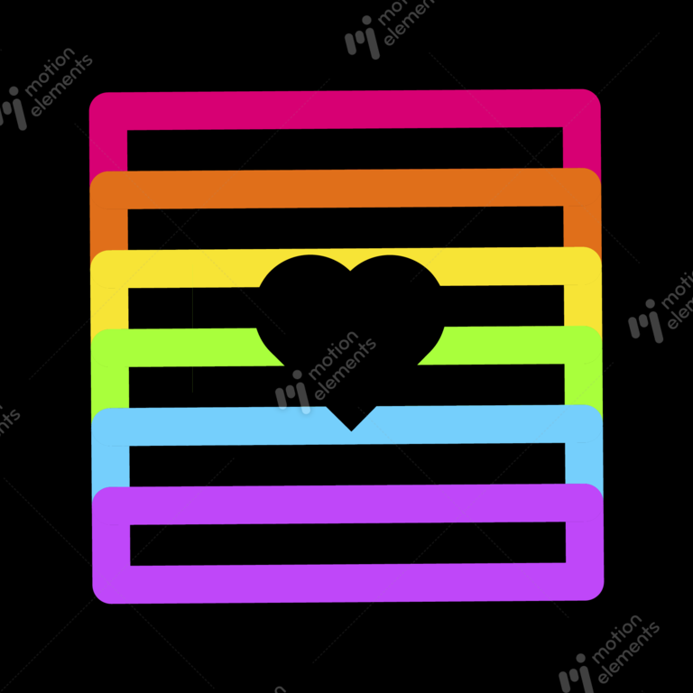 Neon Rainbow Hearts