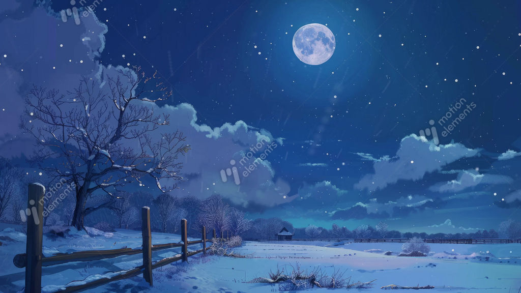 Snowy Night Sky Anime Christmas Party Under Snowy Sky | Stable
