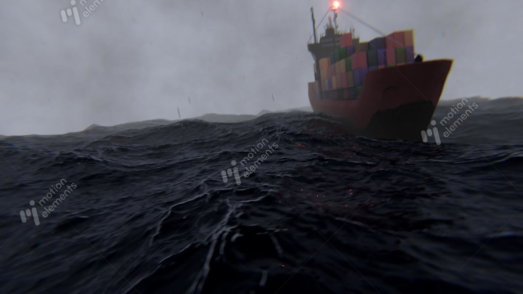 Container Ship In Storm