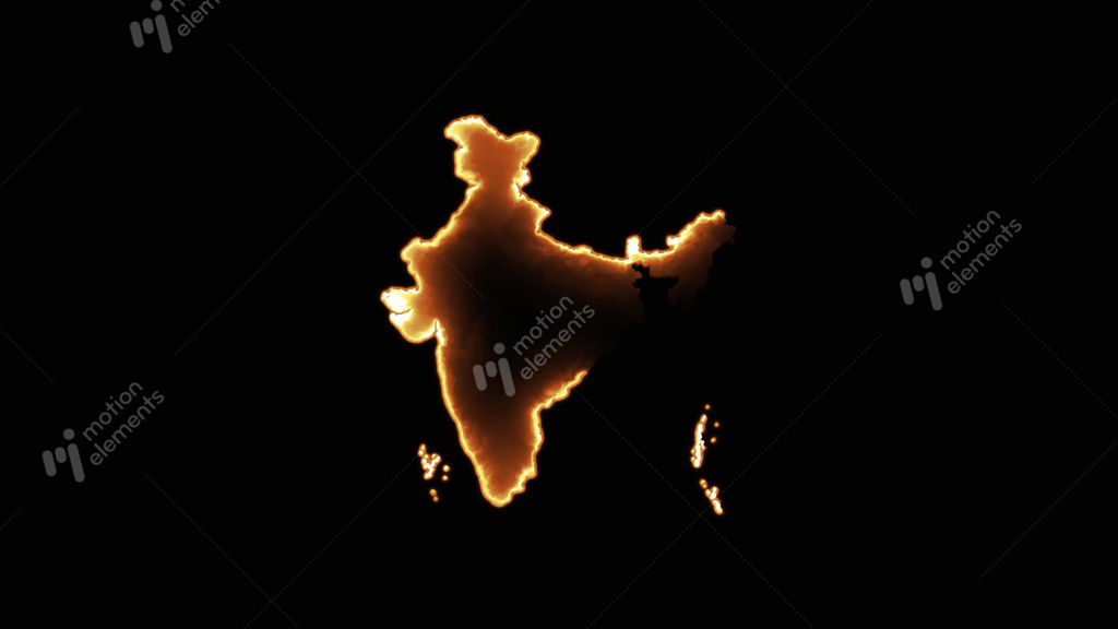 Map Of India With Radium Lights