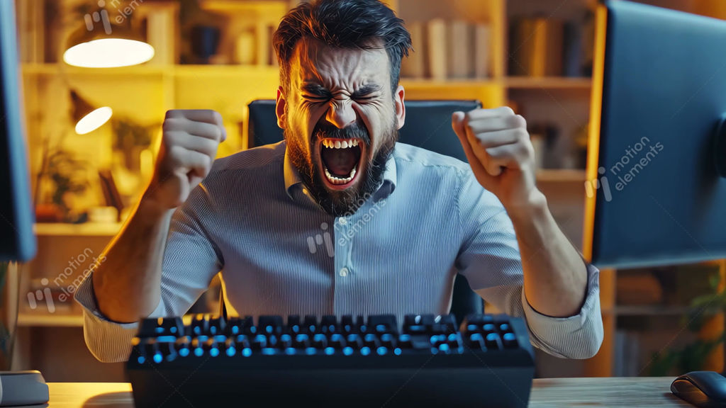 Screaming At Computer Gif